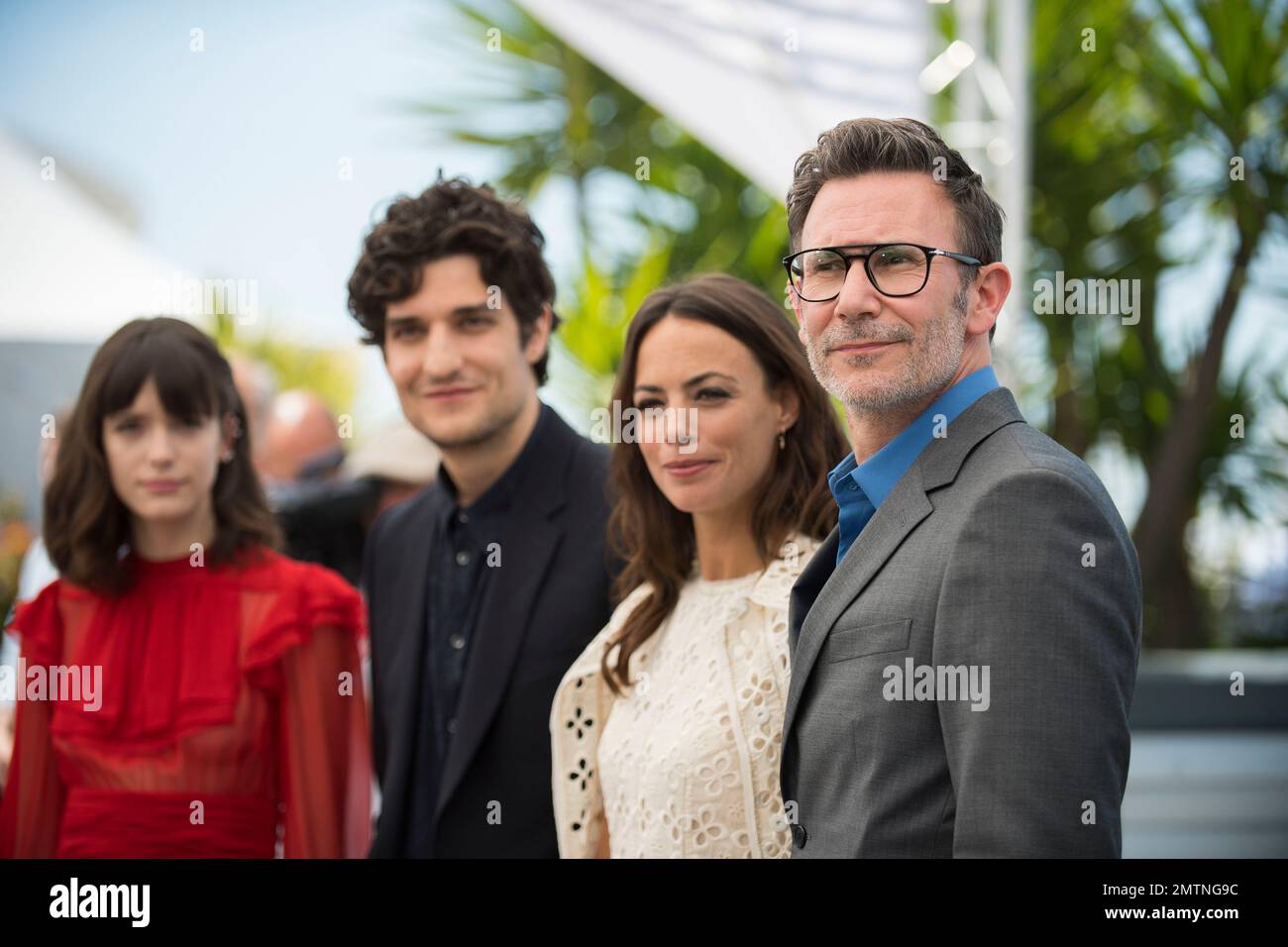 Actors Stacy Martin, Louis Garrel and Berenice Bejo and director Michel ...