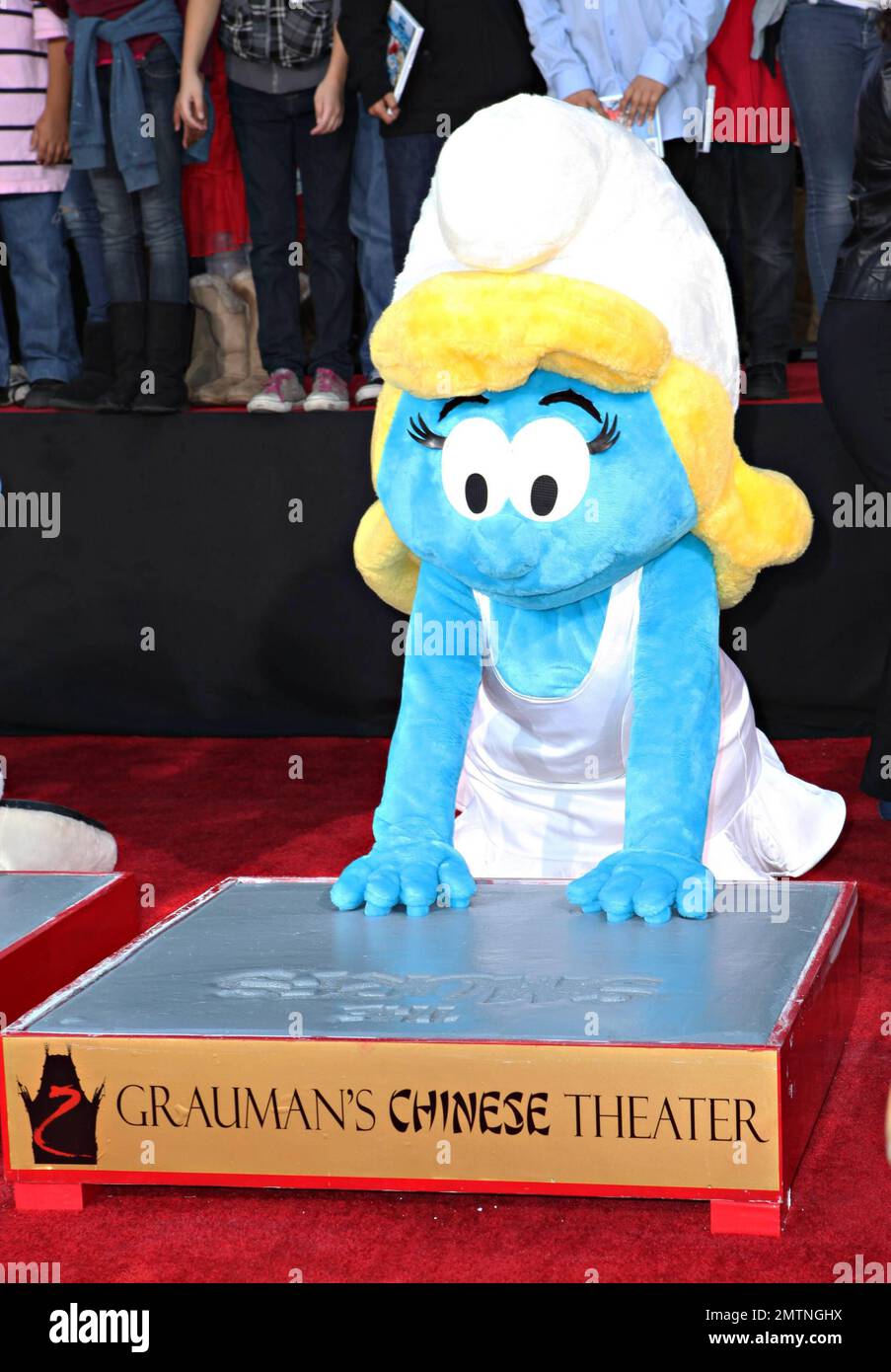 Smurfette at The Smurfs handprint and footprint ceremony held at ...