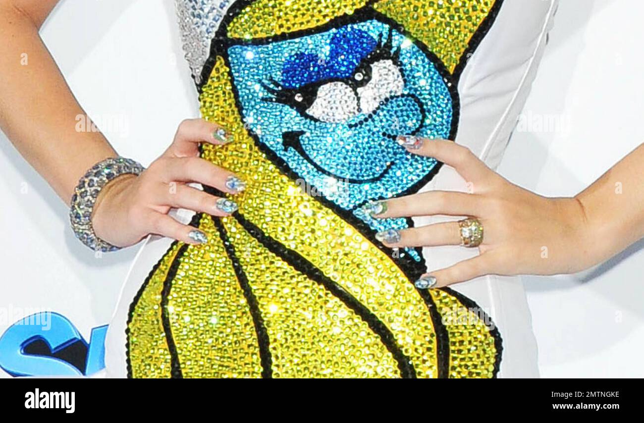 Katy Perry looks stunning in a Smurfette dress at the Word Premiere of ...