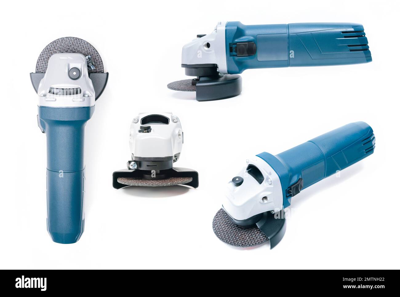 Different view of grinder construction tools DIY isolate on white ...