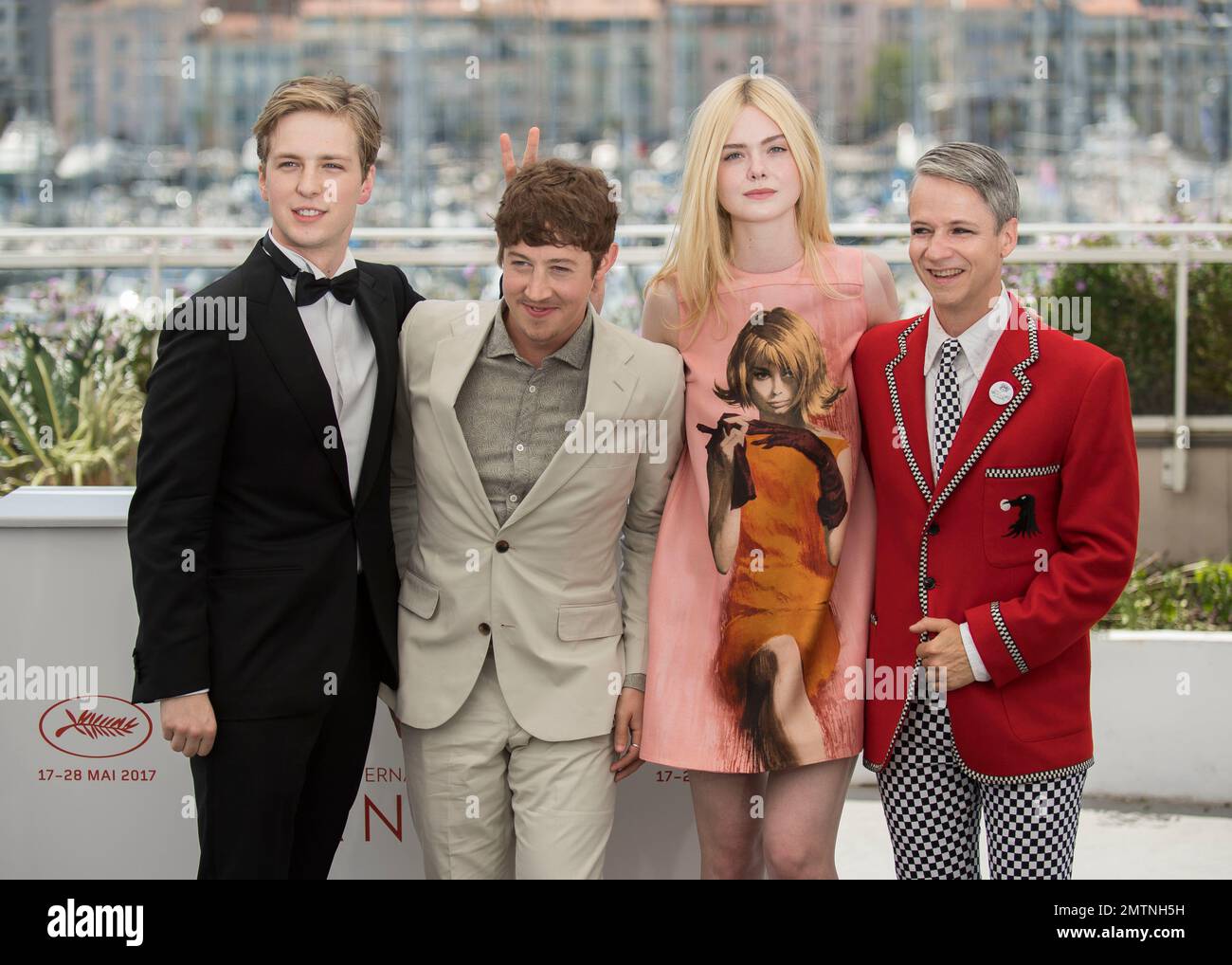 Actors AJ Lewis, from left, Alex Sharp, director John Cameron Mitchell ...