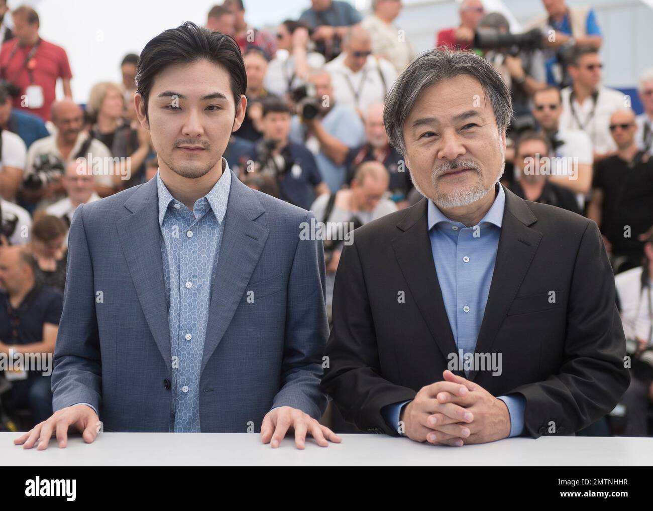 Actor Ryuhei Matsuda and director Kiyoshi Kurosawa pose for ...