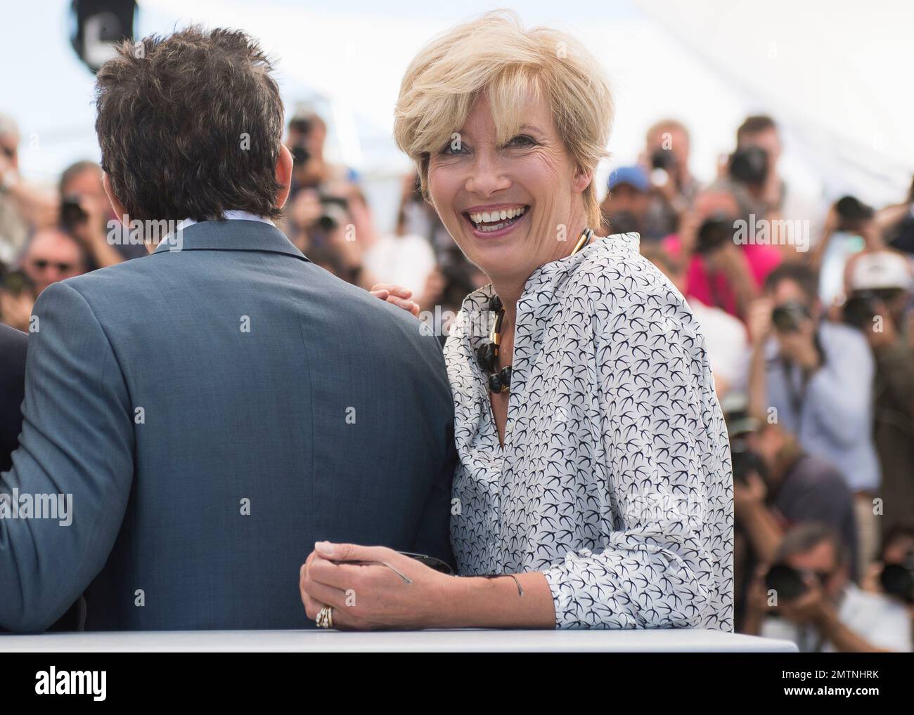 Ben Stiller, left, and Emma Thompson pose for photographers during the ...
