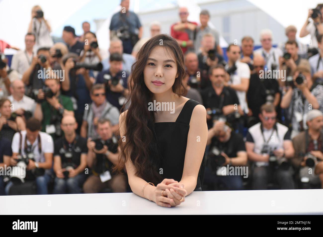 Actress Kim Minhee poses for photographers during the photo call for the film Claire's Camera at ...