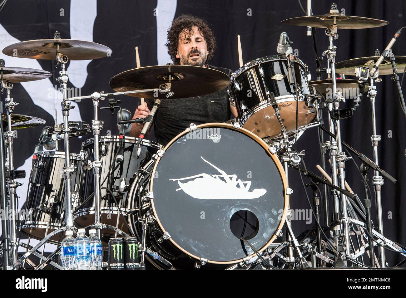 Tony Palermo of Papa Roach performs at Rock On The Range Music Festival ...