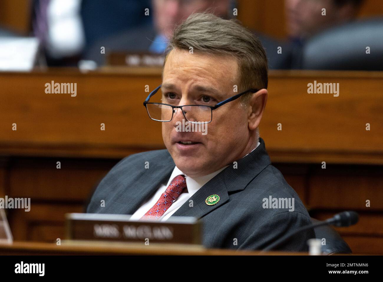 United States Representative Pat Fallon (Republican of Texas) during a ...