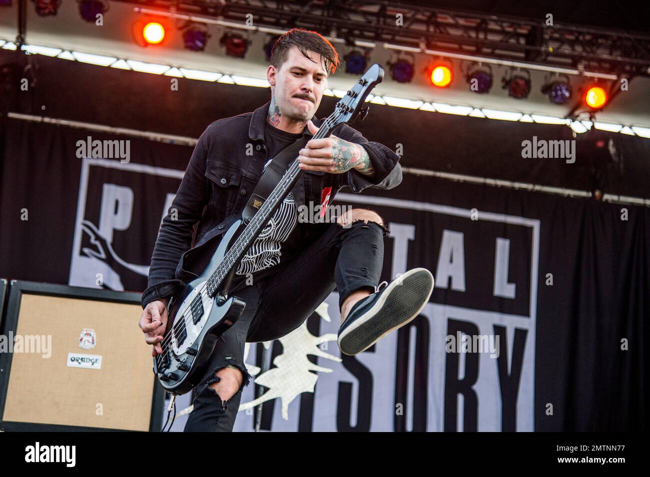 Kalan Adam Blehm of Attila performs at Rock On The Range Music Festival ...
