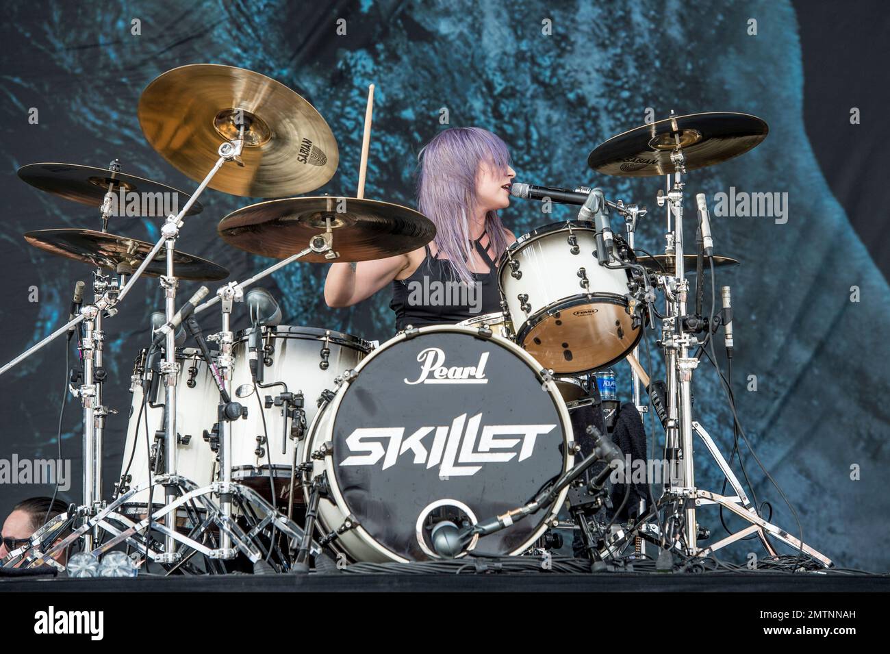 Jen Ledger of Skillet performs at Rock On The Range Music Festival on ...