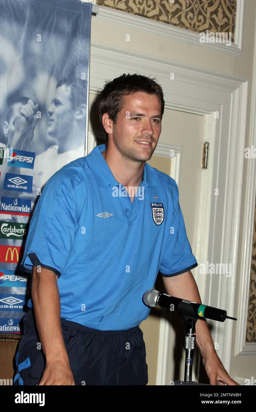 David Beckham at press conference prior to the soccer match between ...