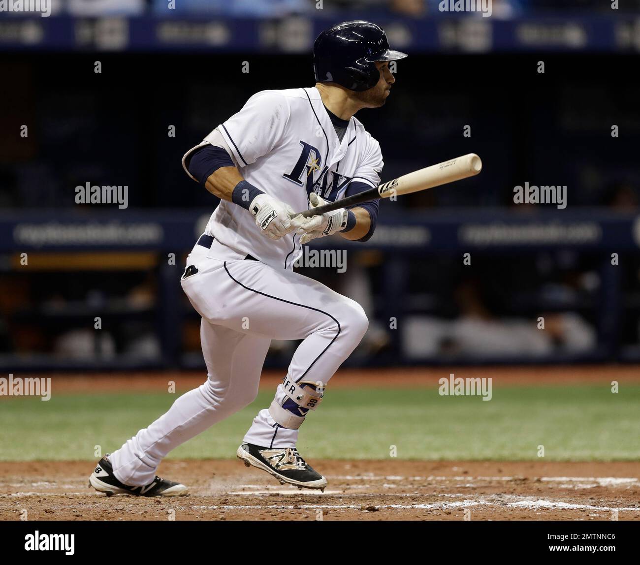 Tampa Bay Rays' Kevin Kiermaier hits an RBIsingle off New York Yankees ...