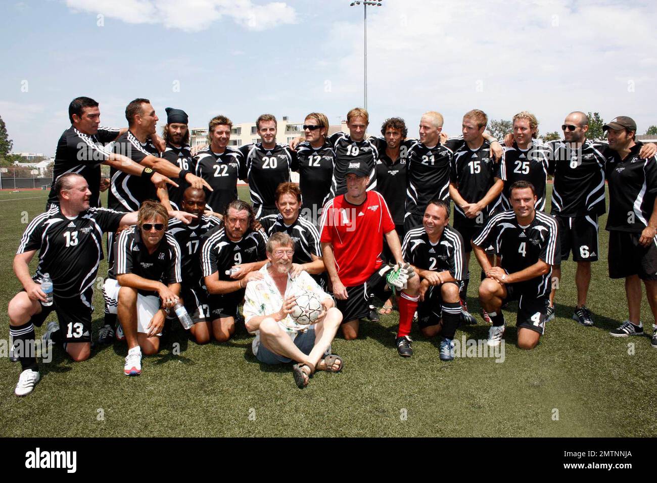 Celebrities turn out to play a soccer match for charity. The event was ...