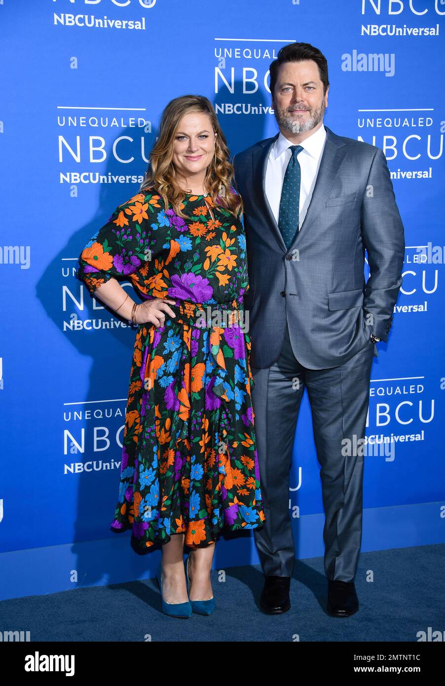 Actors Amy Poehler and Nick Offerman attend the NBCUniversal Network ...