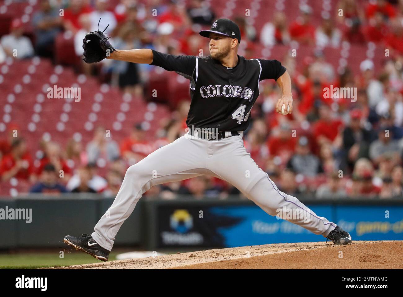 Colorado Rockies starting pitcher Tyler Anderson throws in the second ...