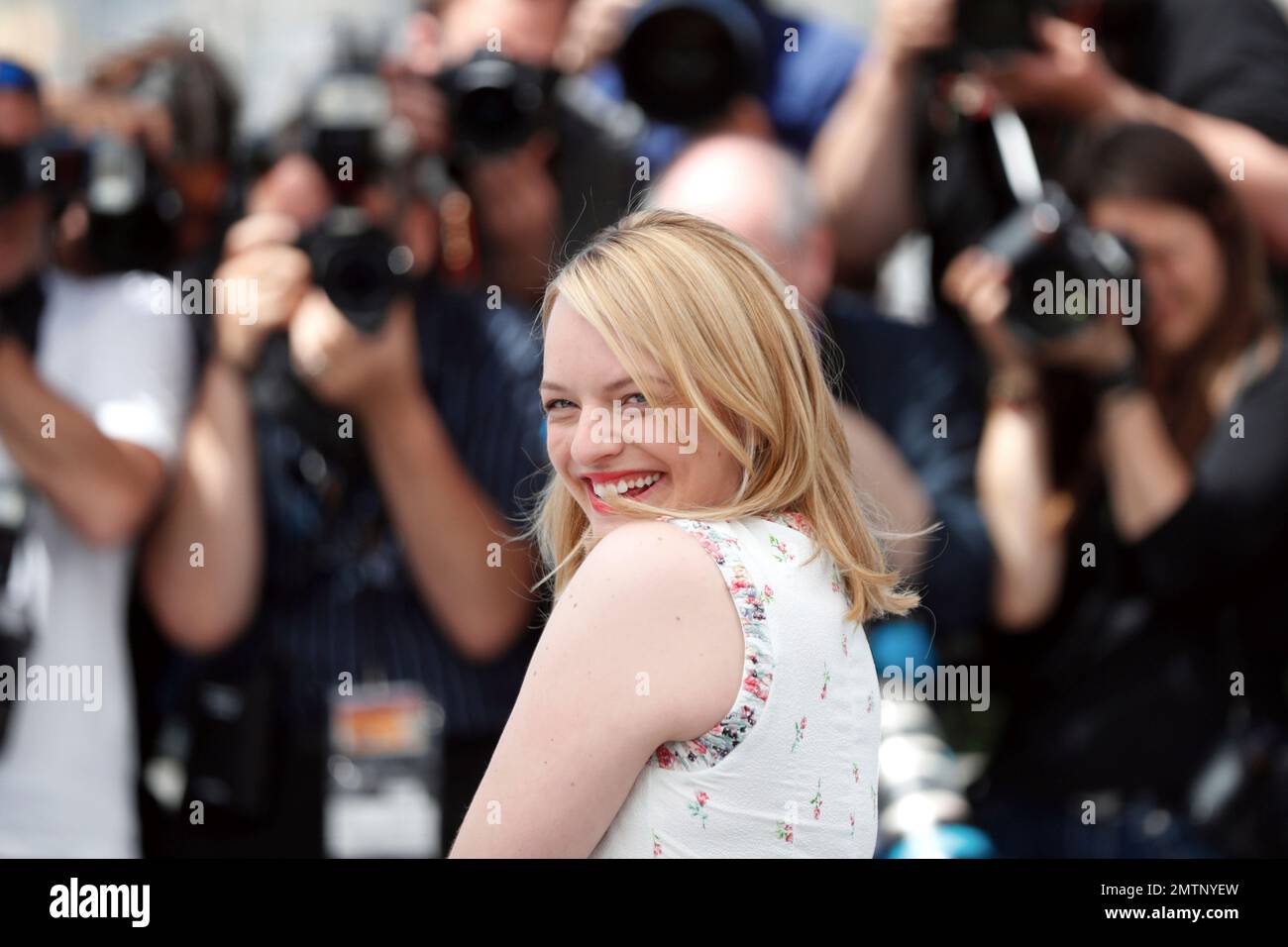 Actress Elisabeth Moss poses for photographers during the photo call ...