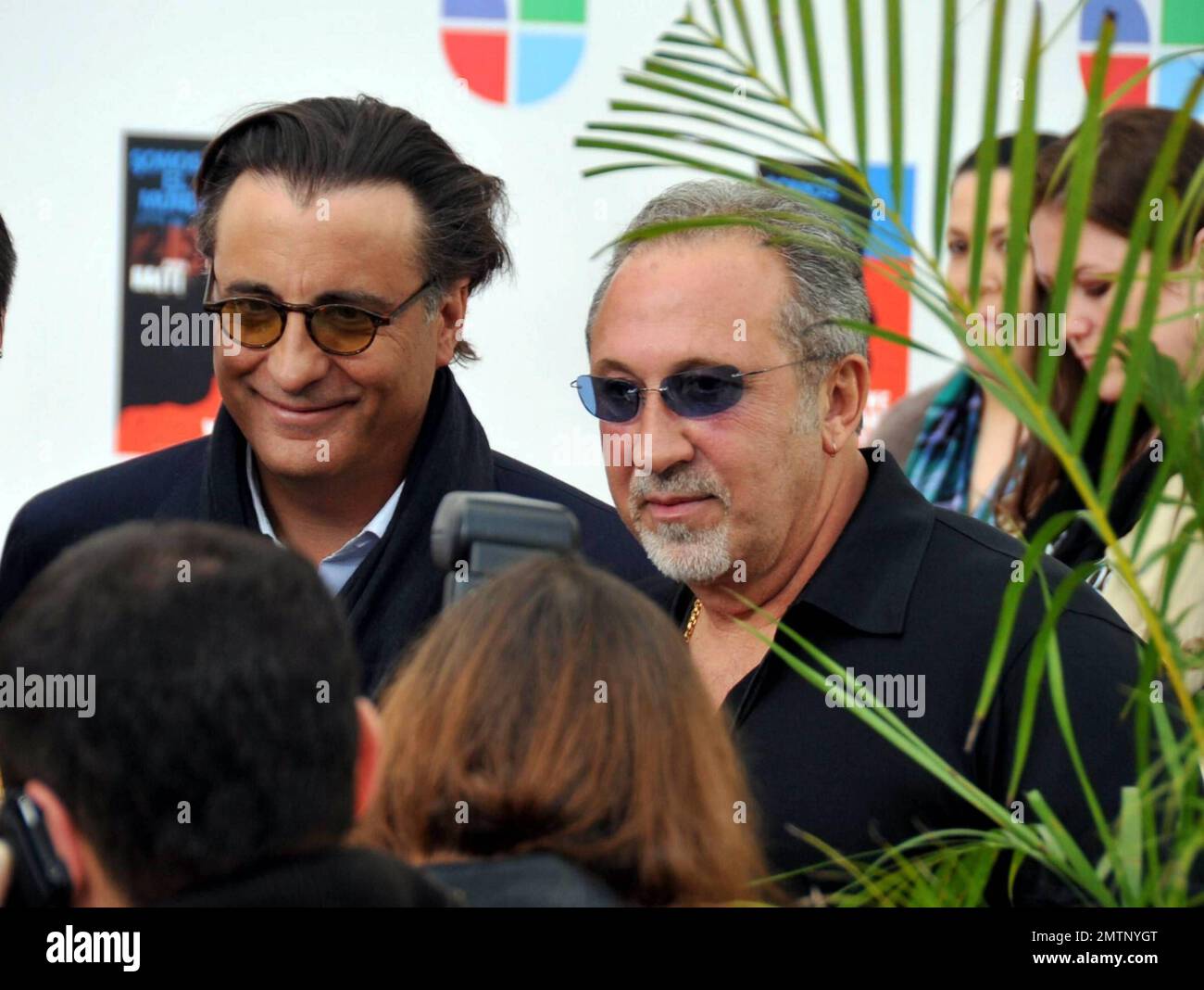 Andy Garcia and Emilio Estefan at the epic recording of "Somos El Mundo ...