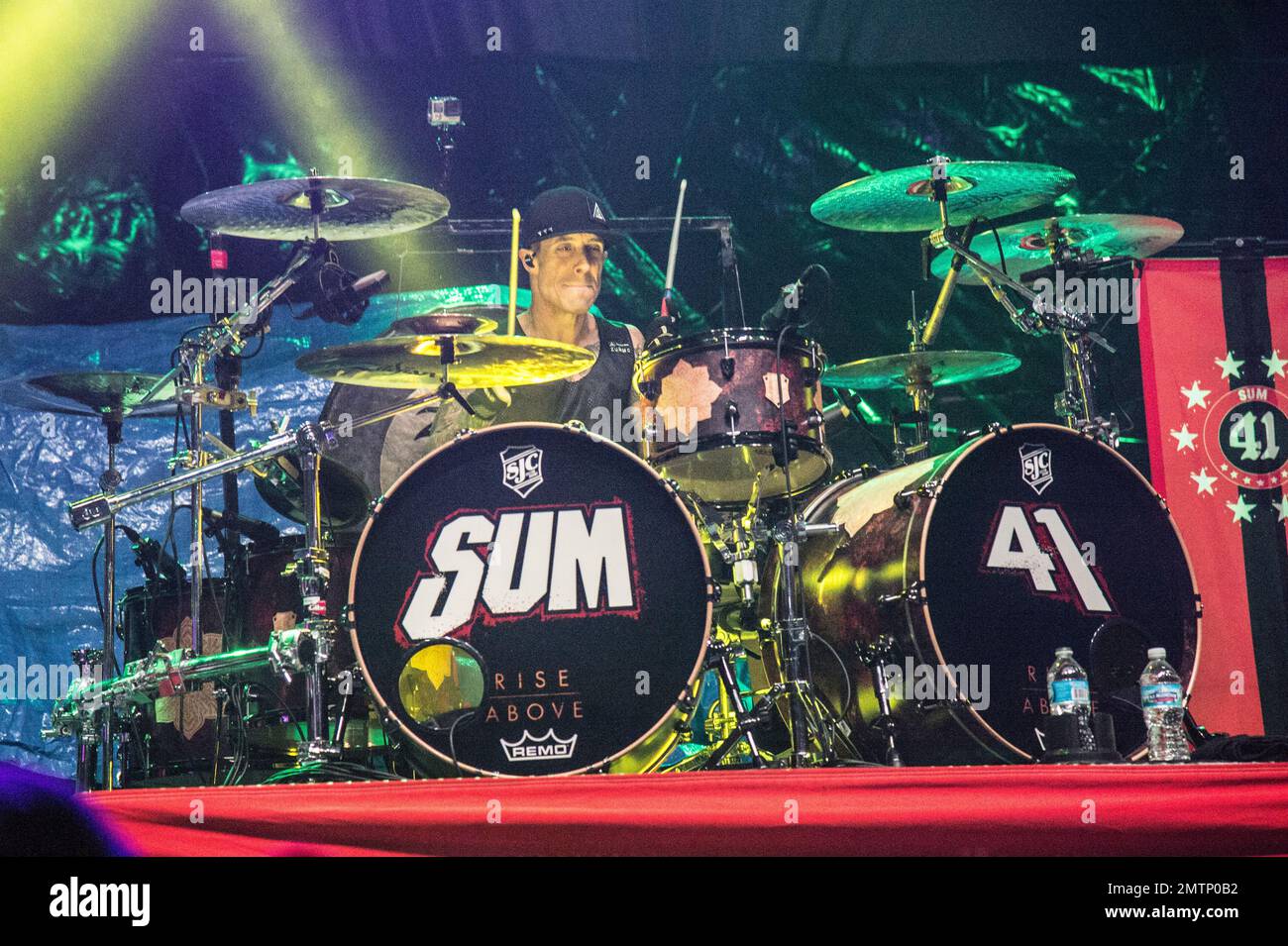 Frank Zummo of Sum 41 performs at Rock On The Range Music Festival on ...