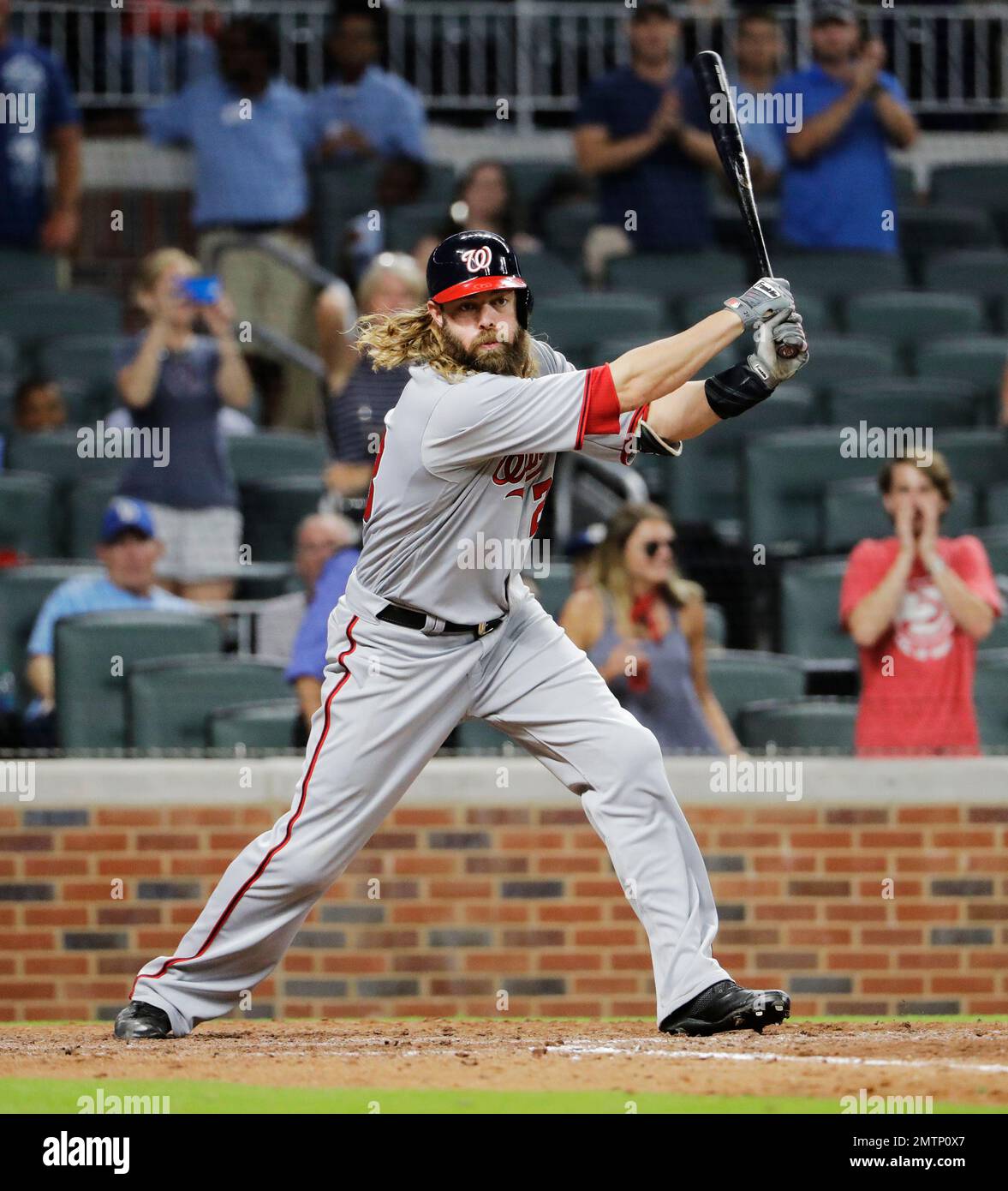 Washington Nationals' Jayson Werth swings for a strike in the ninth ...