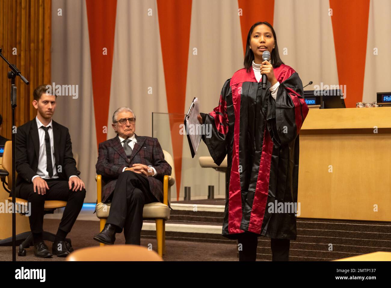 A student presents his case during a special event 'International Mock ...