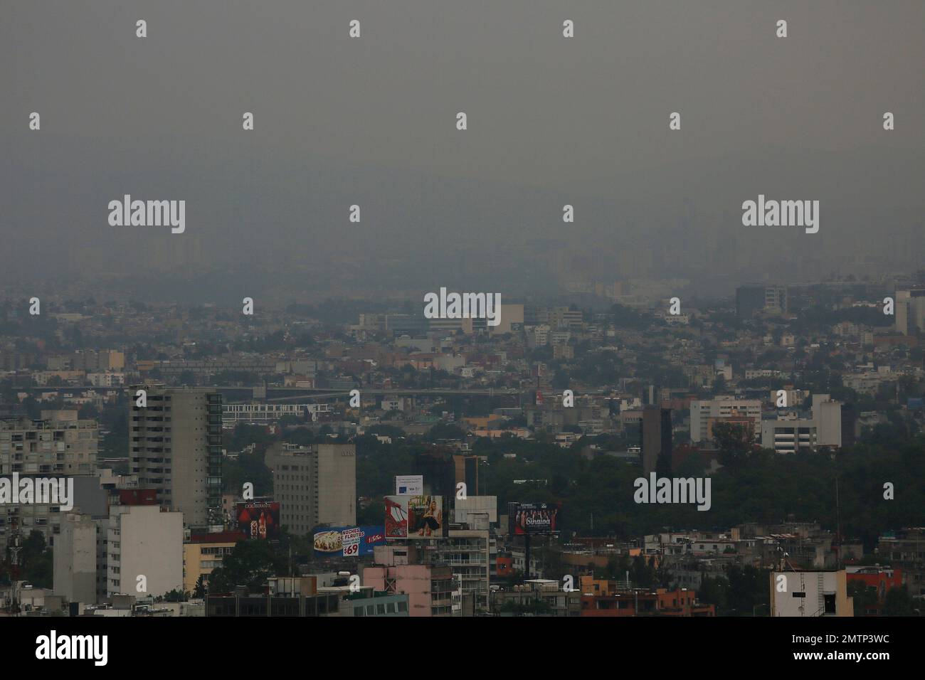 Smog affects visibility in Mexico City, Friday, May 19, 2017. Mexico ...