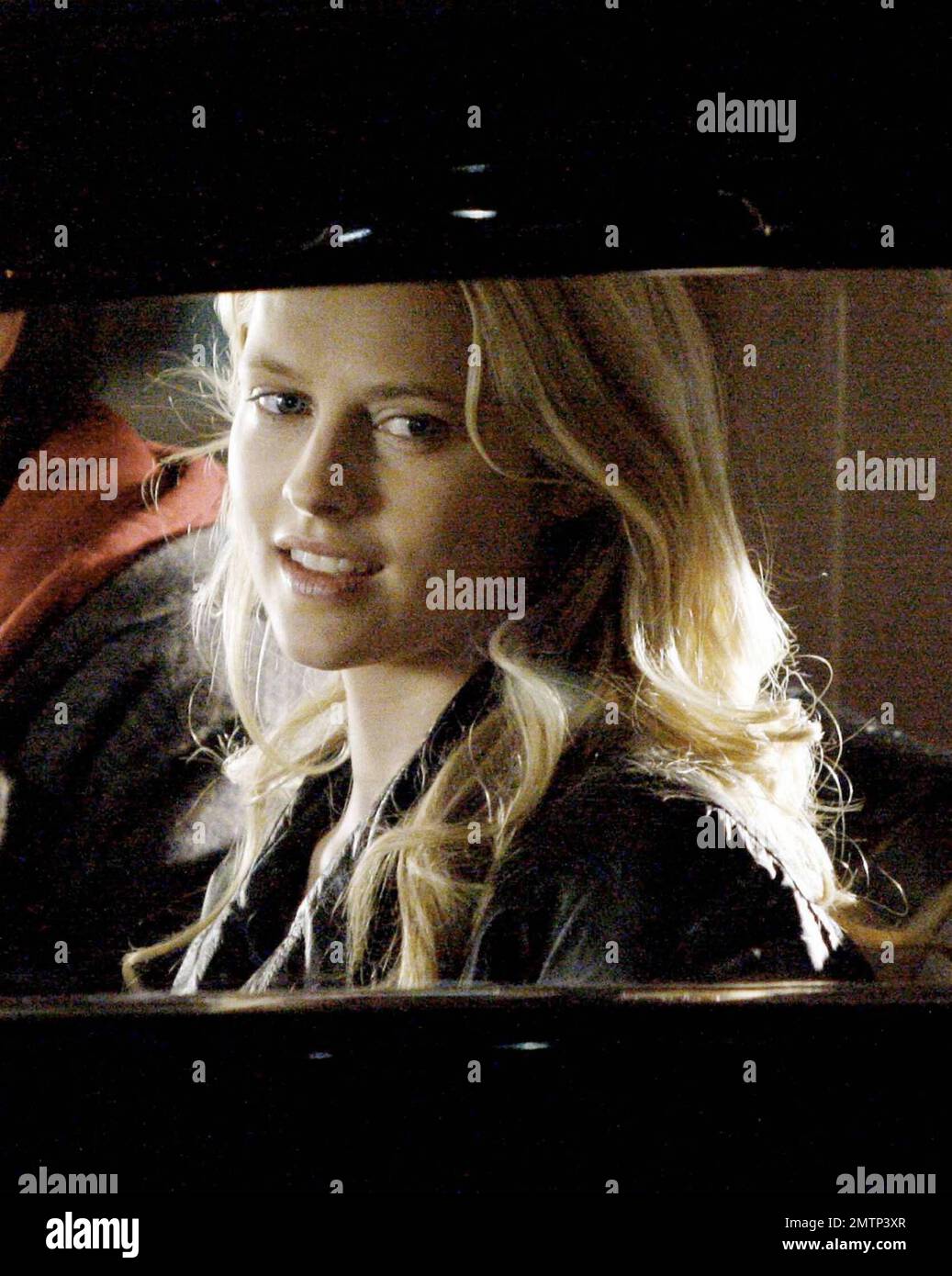 Teresa Palmer and Jay Baruchel shoot a scene while sitting inside an ...