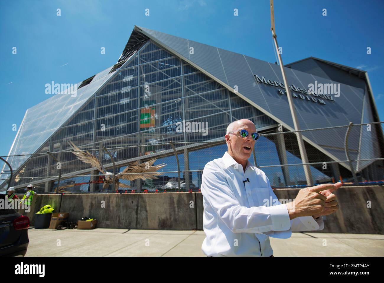 Atlanta Falcons President and CEO Rich McKay, stands outside the team's ...