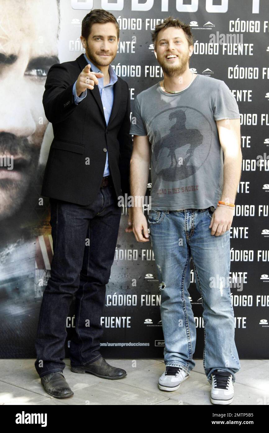 SPAIN OUT - Jake Gyllenhaal and Duncan Jones at a photocall for the new ...