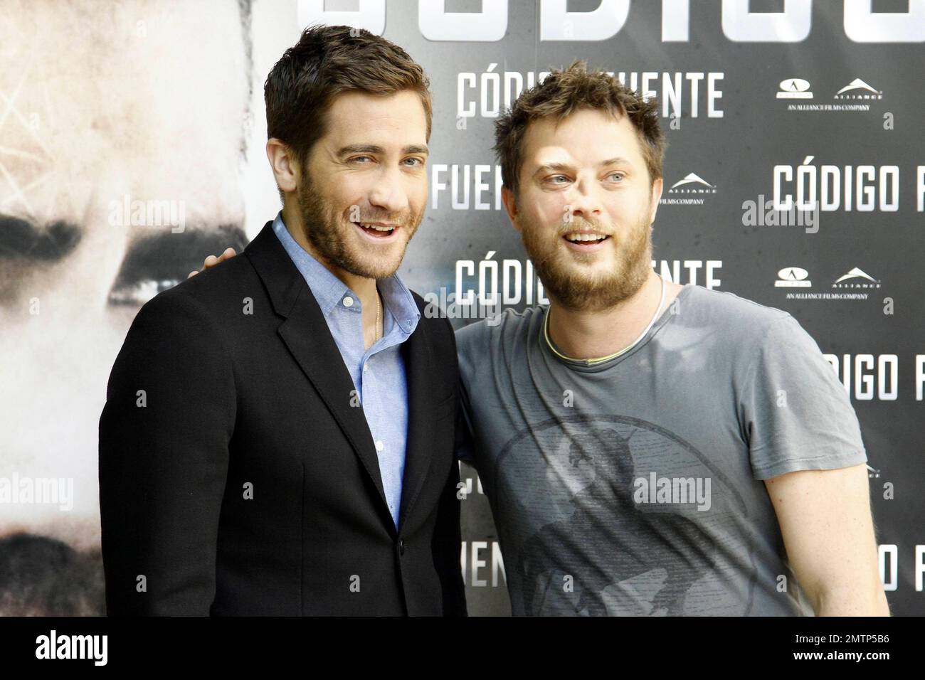 SPAIN OUT - Jake Gyllenhaal and Duncan Jones at a photocall for the new ...