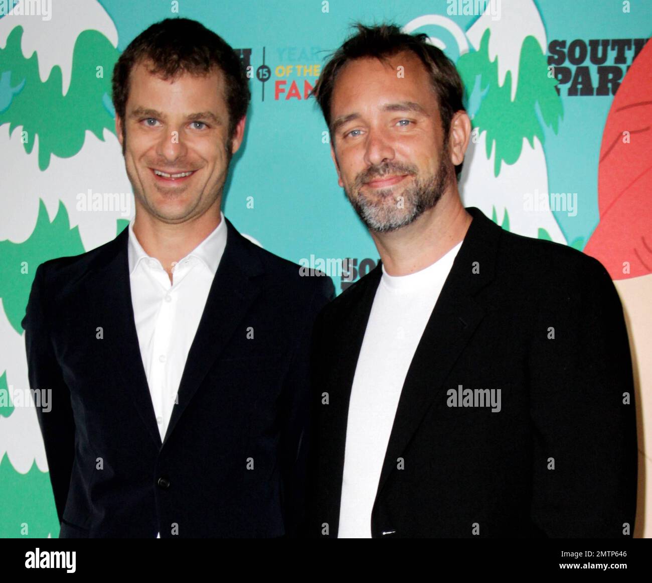 Writers/creators Matt Stone and Trey Parker arriving at "South Park's ...
