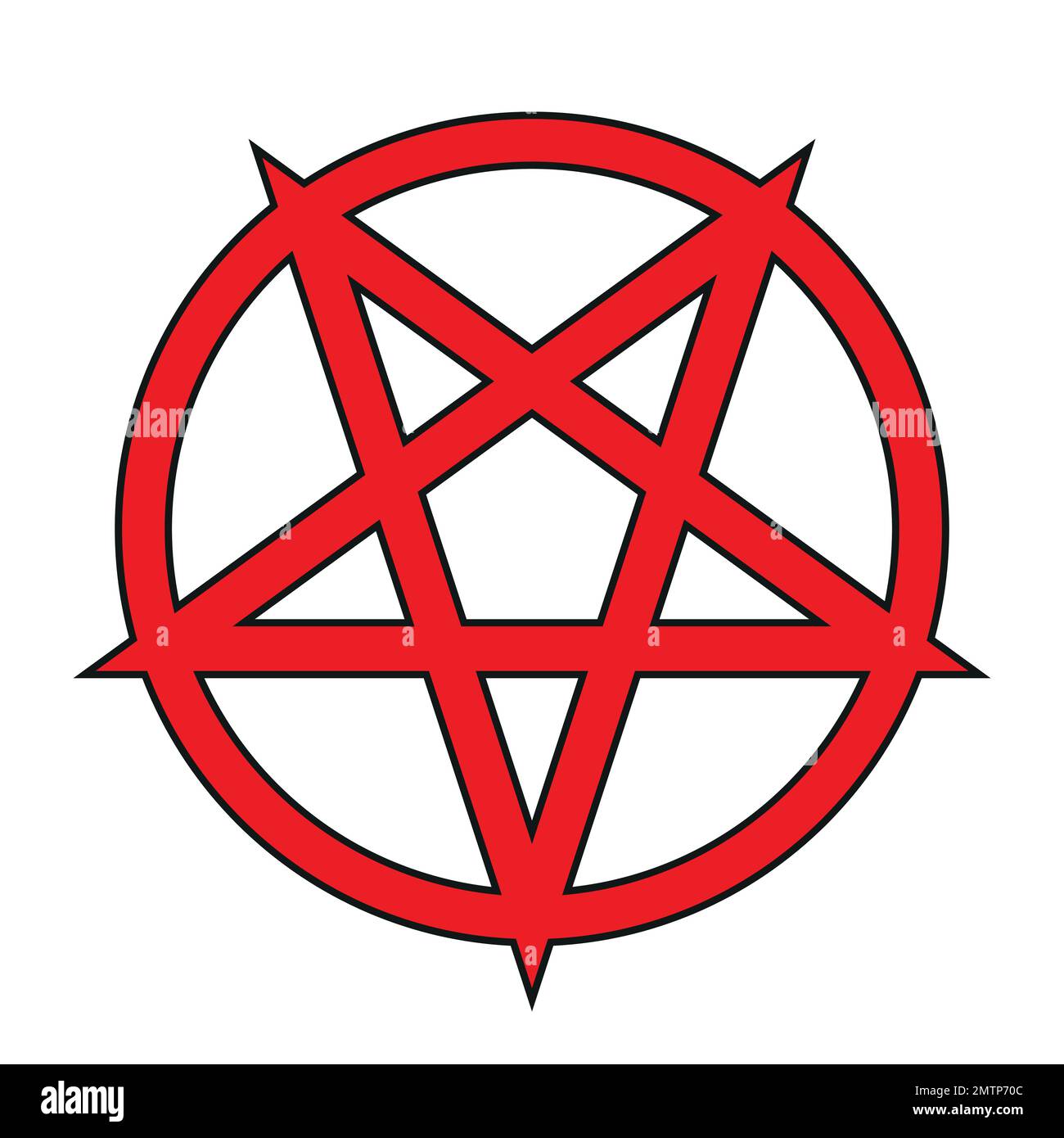 Pentagram Red Vector Illustration Of Simple Five Pointed Star