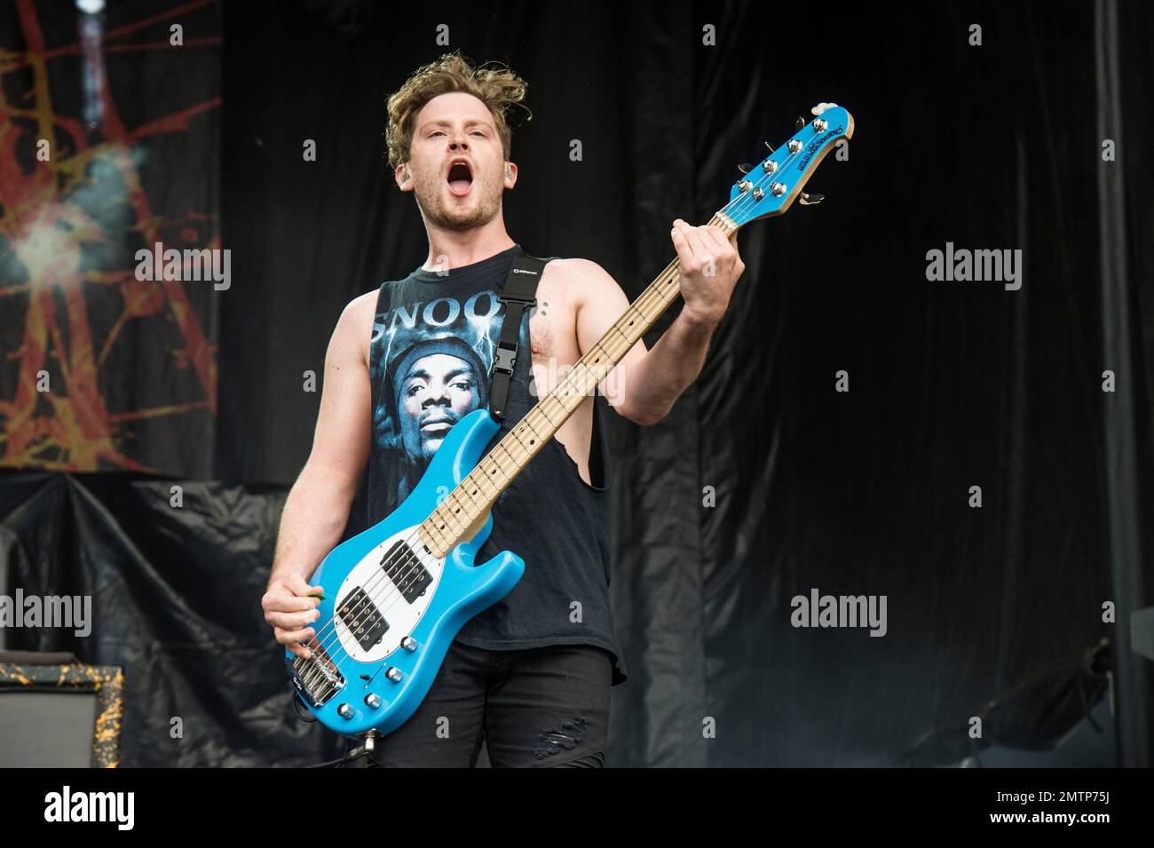 Eli Clark of I Prevail performs at Rock On The Range Music Festival on ...