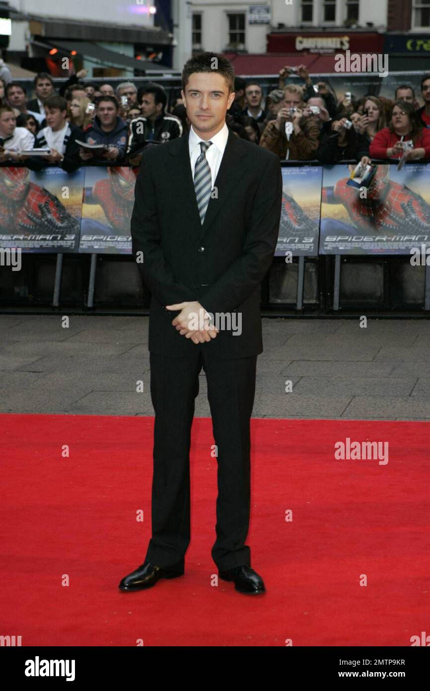 Topher Grace attends the Spider Man 3 premiere at the Odeon Cinema ...
