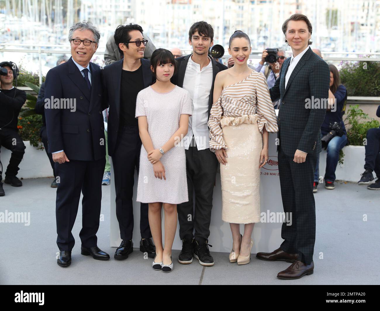 Actors Byung Heebong, from left, Steven Yeun, Ahn Seo-Hyun, Devon ...