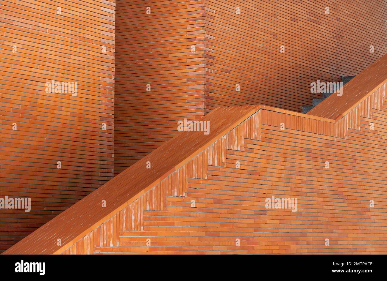 modern architecture building exterior wall panel with orange brown ...