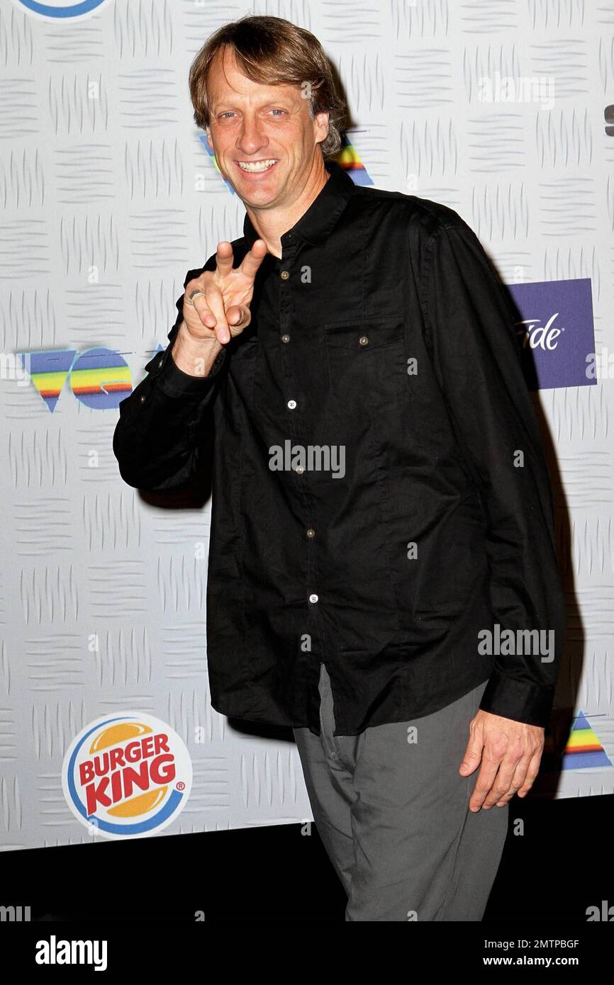 Skateboarder Tony Hawk arrives at Spike TV's 2010 Video Game Awards ...