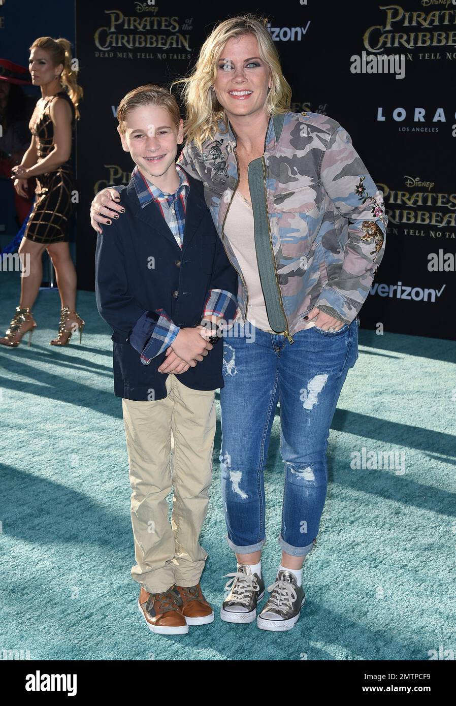 Alison Sweeney, right, and her son Benjamin Sanov arrive at the Los ...