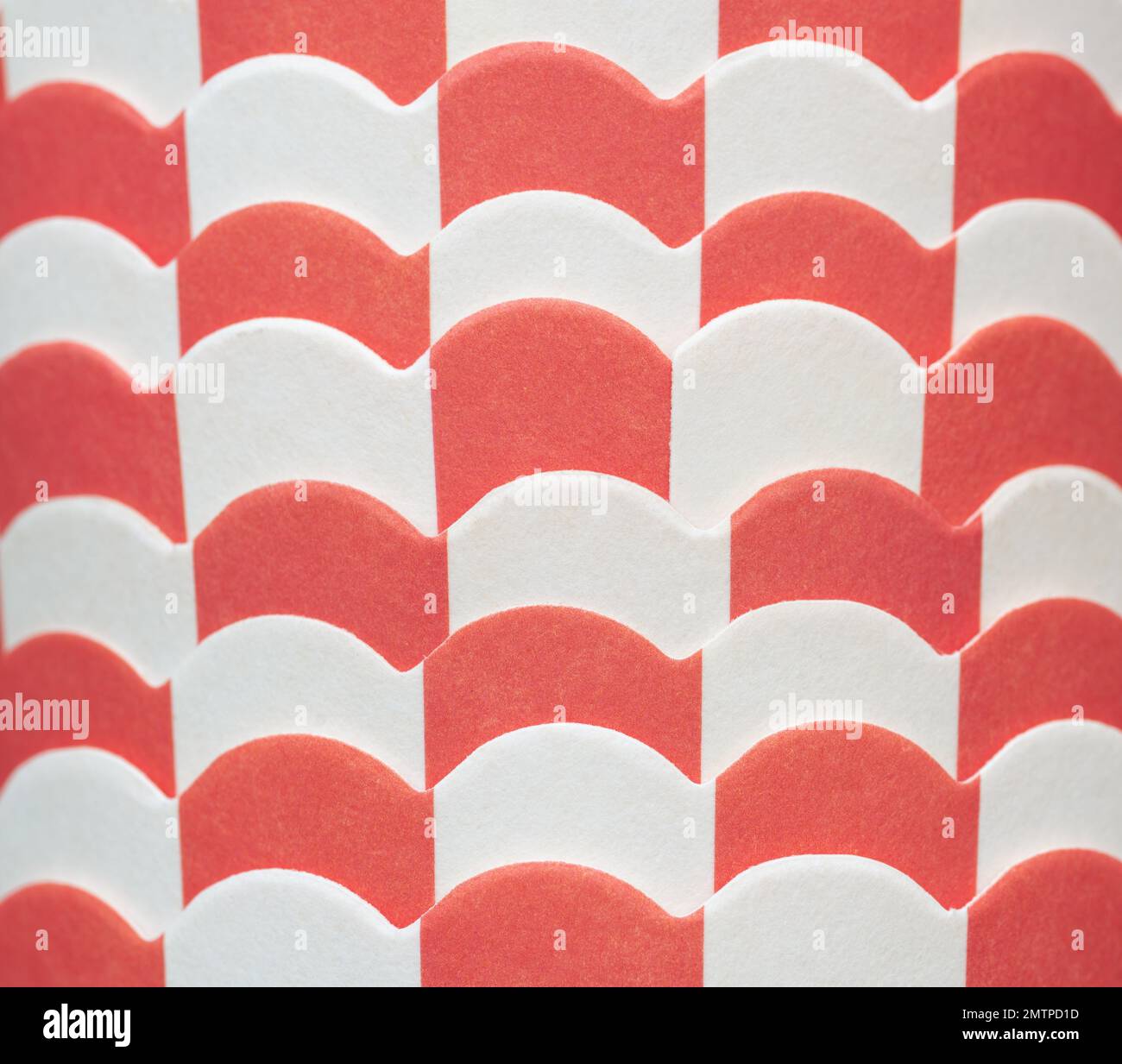 abstract wave rectangle curves red and white pattern of paper cup ...