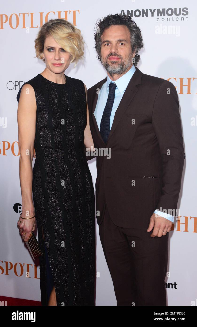 Mark Ruffalo and Sunrise Coigney attend the 'Spotlight' film premiere ...