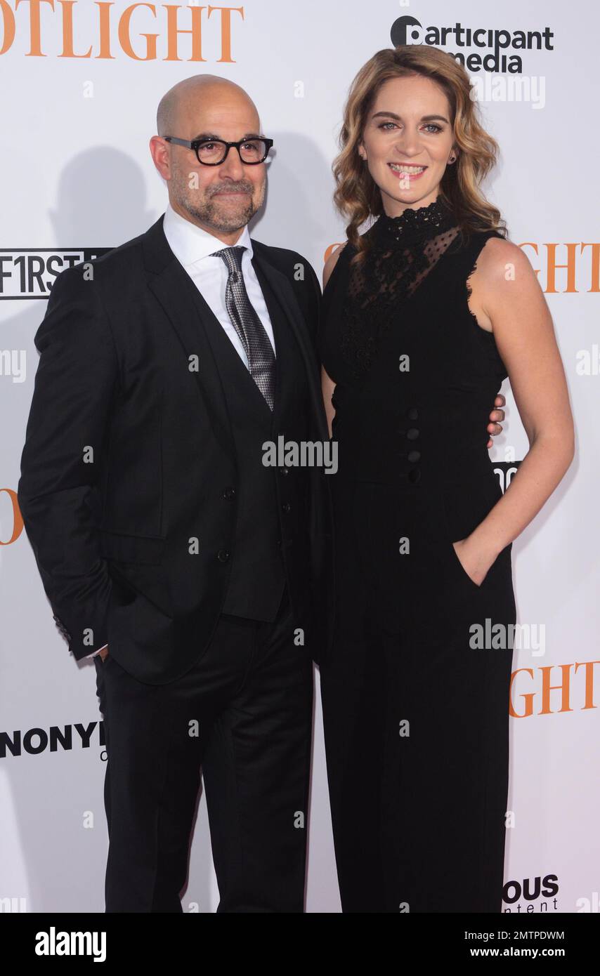 Stanley Tucci and Felicity Blunt attend the 'Spotlight' film premiere ...