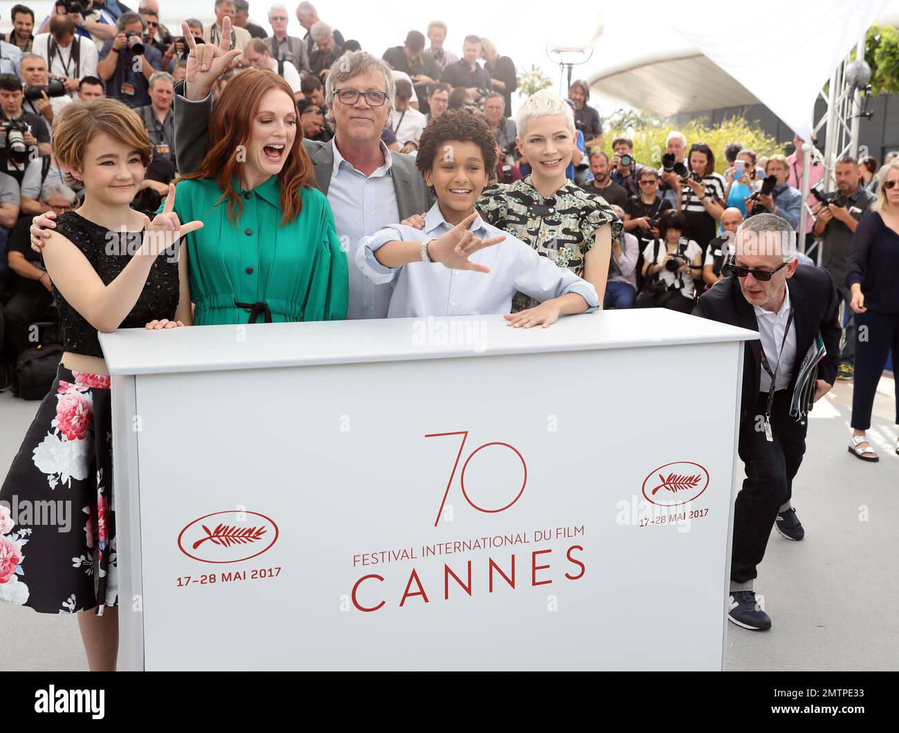 Actress Millicent Simmonds, from left, actress Julianne Moore, director Todd Haynes, actor Jaden ...
