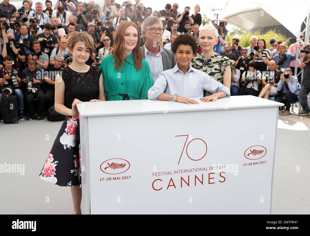 Actress Millicent Simmonds, from left, actress Julianne Moore, director Todd Haynes, actor Jaden ...