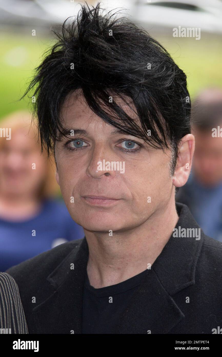 Singer Gary Numan poses for photographers upon arrival at the Ivor ...