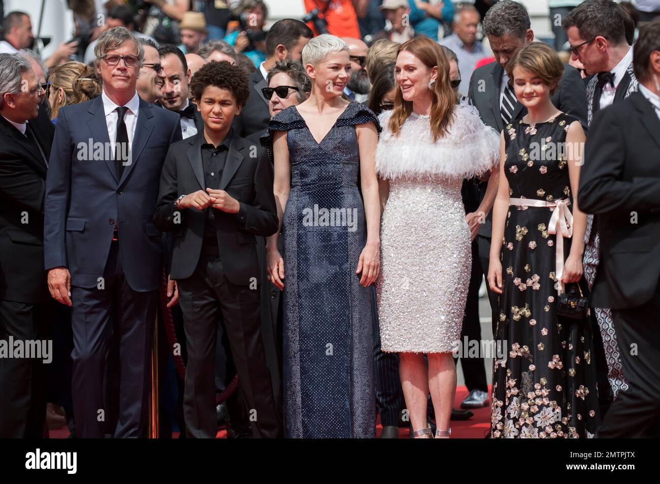 From left, director Todd Haynes, actors Jaden Michael, Michelle Williams, Julianne Moore and ...