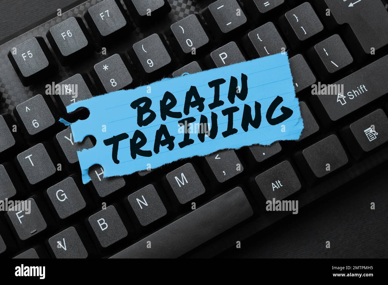 Handwriting text Brain Training. Word Written on mental activities to ...