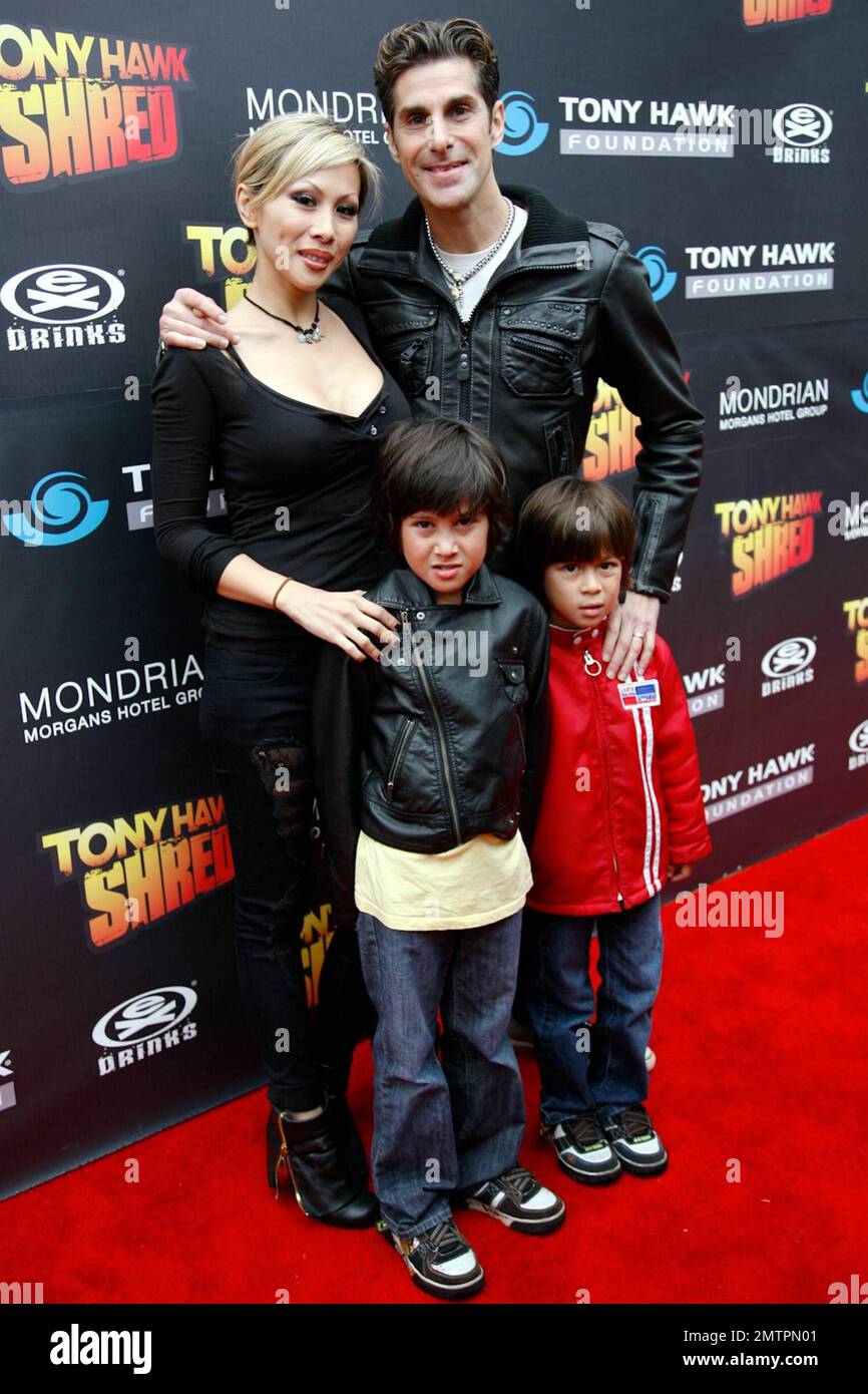 Perry and Etty Farrell with sons Hezron and Izzadore at the Tony Hawk ...