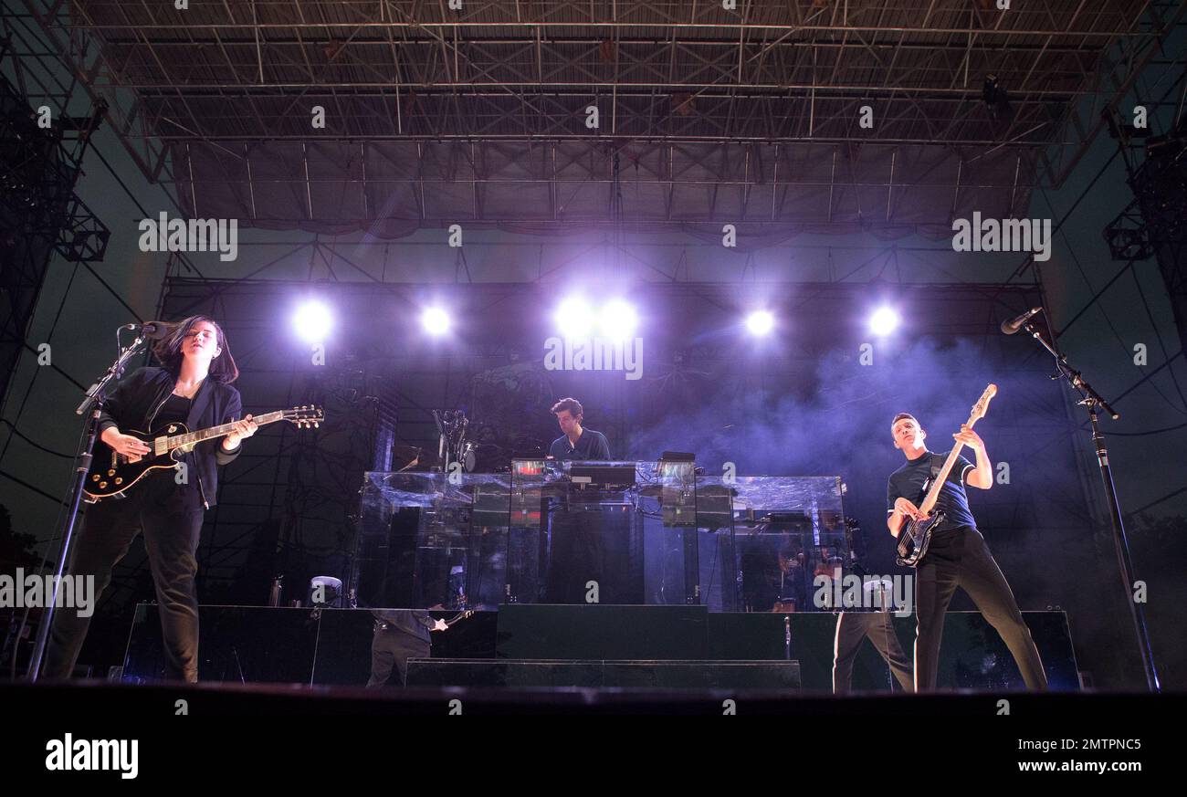 Romy Madley Croft, left, Jamie Smith and Oliver Sim of the band The xx ...