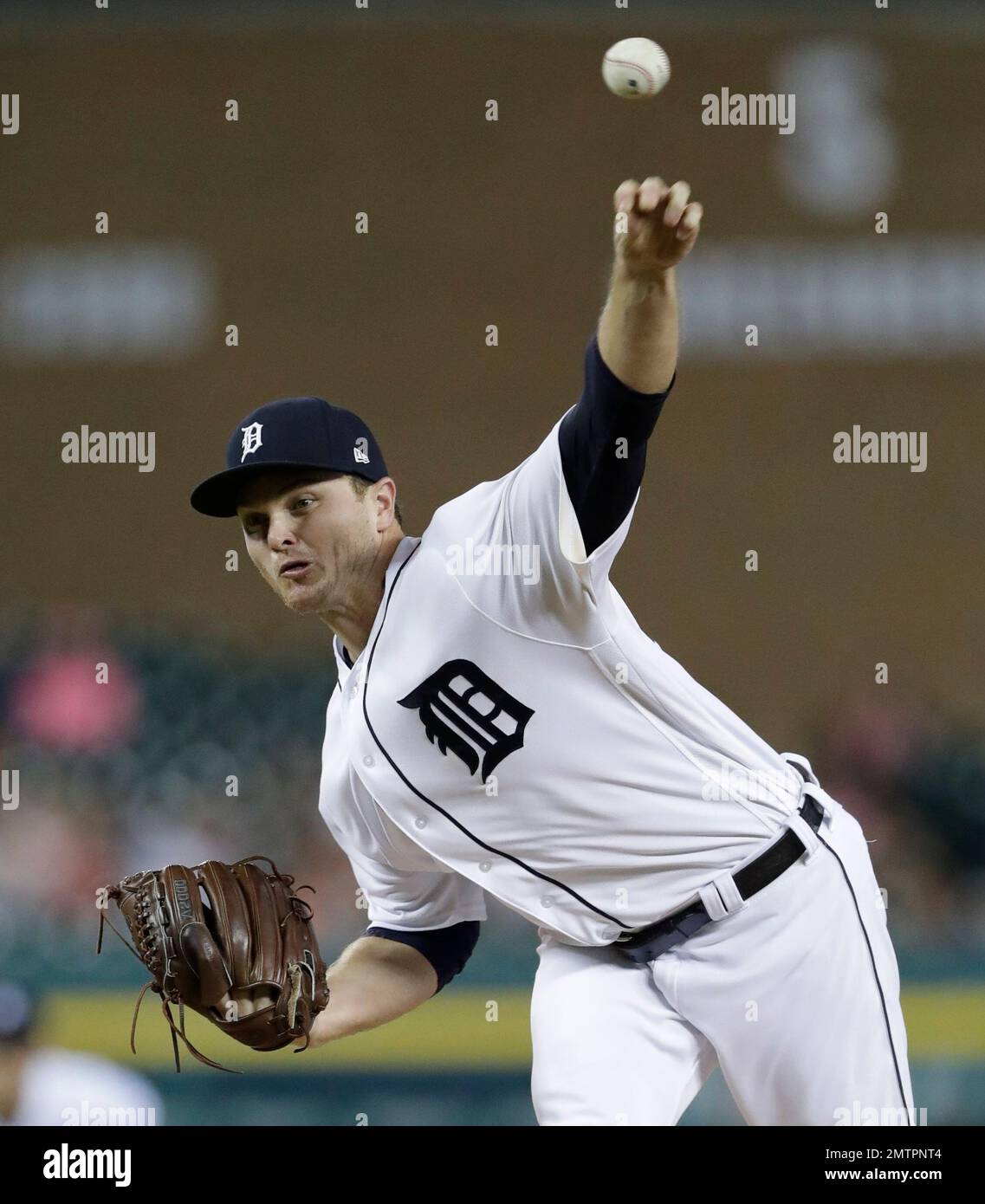Detroit Tigers relief pitcher Justin Wilson throws during the ninth ...