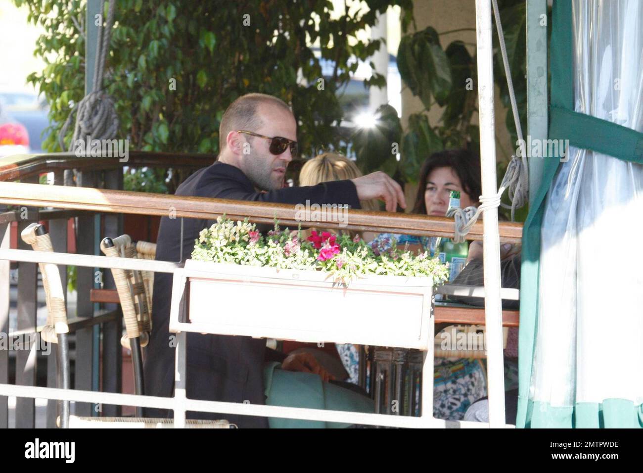 Jason Statham has lunch with Vinnie Jones at Cafe Med in West Hollywood ...