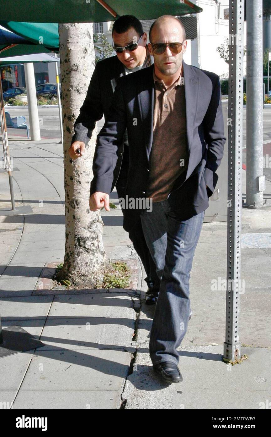 Jason Statham has lunch with Vinnie Jones at Cafe Med in West Hollywood ...
