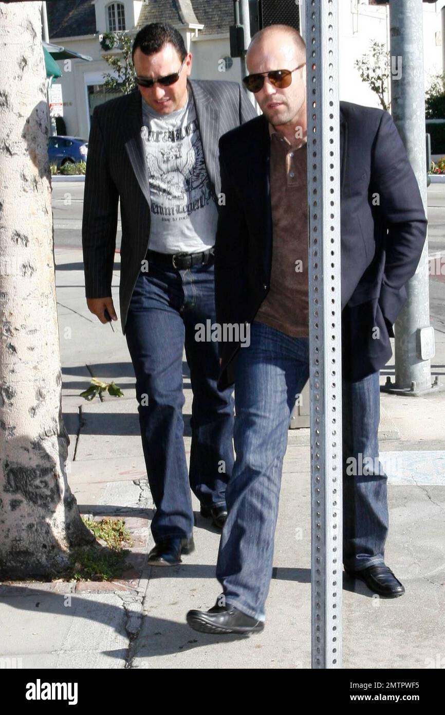 Jason Statham has lunch with Vinnie Jones at Cafe Med in West Hollywood ...