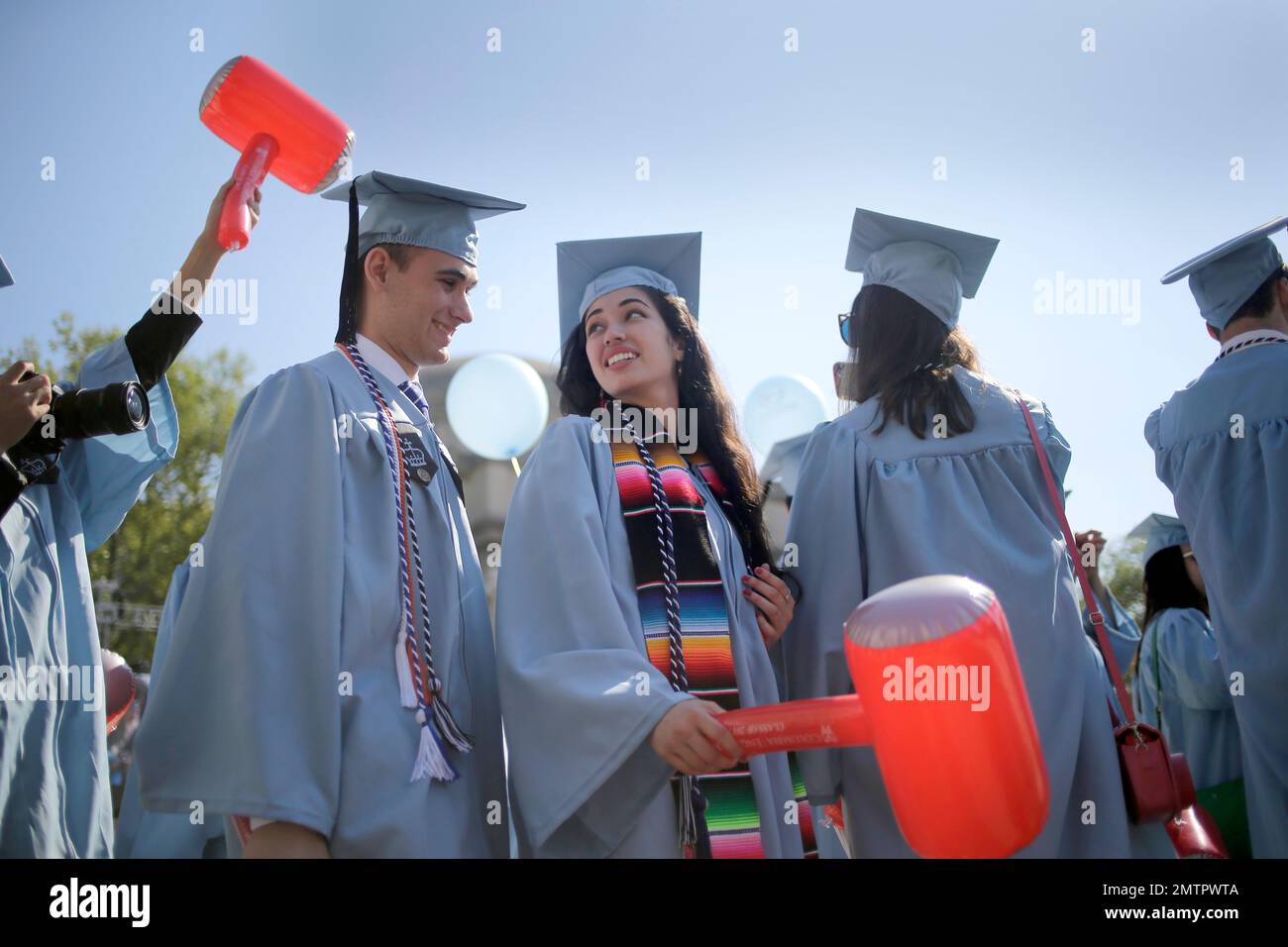 Graduates line-up to take their seats during the Columbia University ...